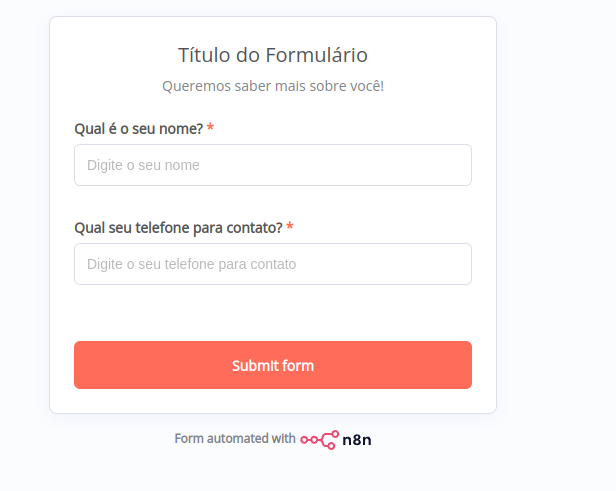 Criando formulários com o N8N - Além do Script